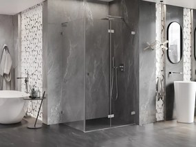 Mexen Lunar-F L, sprchový kout pravý 90 x 70 cm, 8mm čiré sklo, ocelový profil, 836L-090-070-97-00-P