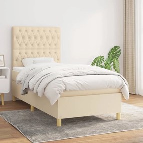 Box spring postel s matrací krémová 100 x 200 cm textil 3142558