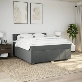 Box spring postel s matrací tmavě šedá 180x200 cm textil 3289462