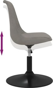 Otočné jídelní židle 4 ks světle šedé samet 338391