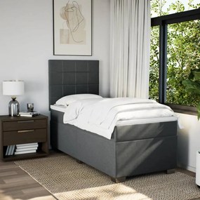 Box spring postel s matrací tmavě šedá 80 x 200 cm textil 3290316