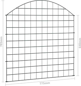Obloukový zahradní plot 77,5 x 78,5 cm zelený 146103
