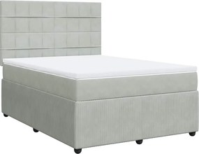 Box spring postel s matrací světle šedá 140x190 cm samet 3294634