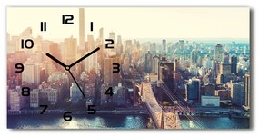 Wallmuralia Skleněné hodiny na stěnu New York ptačí pohled 60x30 cm