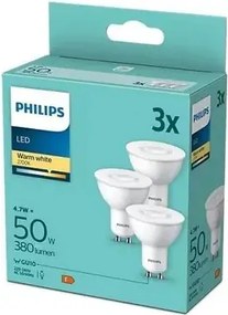 Philips LED žárovka GU10 50W teplá bílá 3 ks / Bodová žárovka / 2700 K