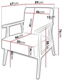 Retro křeslo VARGON - růžové
