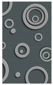 DIMEX | Vliesová fototapeta na zeď 3D kovové kruhy MS-2-0302  | 150 x 250 cm | šedá