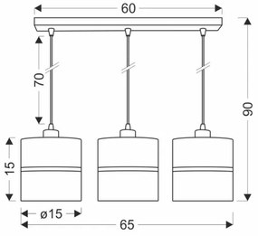 Lustr na lanku ASSAM 3xE27/60W/230V černá