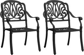 3dílný bistro set litý hliník černý 3070578
