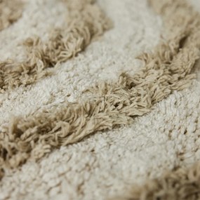 Béžová kulatá bavlněná koupelnová předložka Bath mat - Ø 80 cm