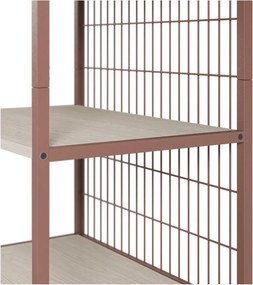 Ocelová knihovna v terakotové barvě 60x179,5x40 cm Amara – Marckeric