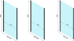 Rea Rapid Slide - sprchový kout s posuvnými dveřmi 110(dveře) x 80(stěna), čiré sklo, černý profil, KPL-09856