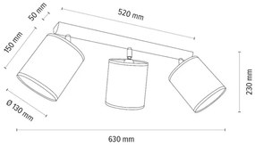 Spot-Light 2037400511549 - Bodové svítidlo BENITA 3xE27/25W/230V dub