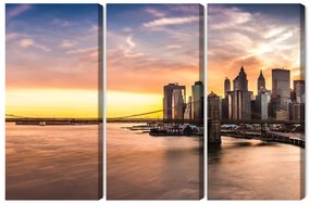 Vícedílný obraz Panorama Brooklynského Mostu Při Západu Slunce Nedostatek Nedostatek Plátno Canvas 120x80