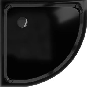 Mexen Flat polokulatá vanička do sprchového koutu slim 80 x 80 cm, Černá, sifon Černá - 41708080B