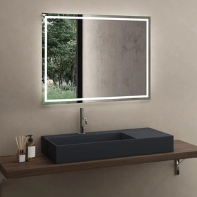 Rea Archi, umyvadlo na desku z konglomerátu 750x430x140 mm, levá verze, šedá matná, REA-U4303