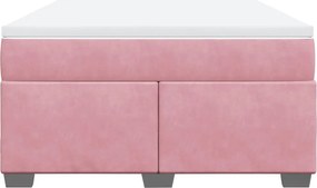 Box spring postel s matrací růžová 160x200 cm samet 3285298