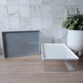 DÓZA NA SUCHÉ POTRAVINY 2 500 ml – nízká, průhledná | DomaLEP varianta: ŠEDÁ