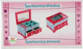 TEDDIES Šperkovnice Princess 2 zásuvky / Šperkovnice / Dřevěná / 18x12