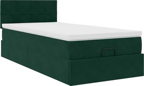 Osmanský rám postele s matrací tmavě šedá 80x200cm samet 3311738