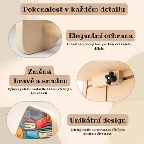 Multifunkční rostoucí židle 6v1 – učící věž, houpačka, stoleček s židličkou - Věda