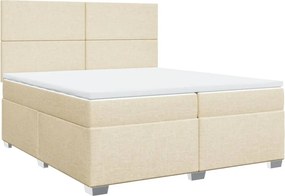 Box spring postel s matrací krémová 200x200 cm textil 3292893