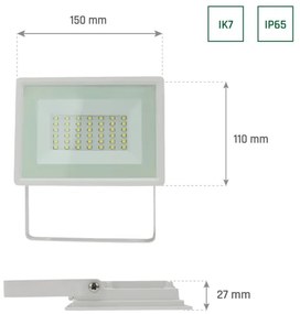 LED Venkovní reflektor NOCTIS LUX 3 LED/30W/230V 3000K IP65 bílá