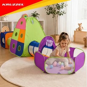 Dětský stan 5 v 1 s tunely KRUZZEL 27684