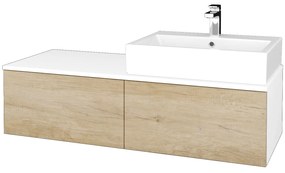 Dřevojas Koupelnová skříňka MODULE SZZ12 120 Varianta: N01 Bílá lesk / D08 Wenge / Levé