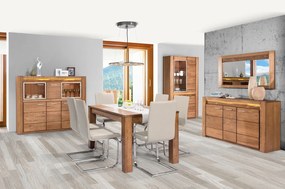 Vitrína Velvet II 12 110 cm z masivu s LED osvětlením dub Rustikal