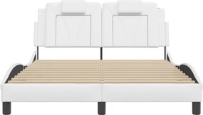 Rám postele Viana s LED bez matrace bílý 140 x 190 cm 3214016