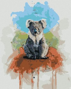 zuty zuty - malování podle čísel - koala na barevném pozadí, 40x50 cm, plátno