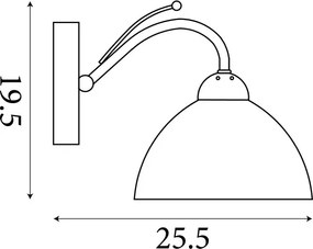 Searchlight 1131-1SS Nástěnná lampa MILANESE SATIN, alabastrové sklo