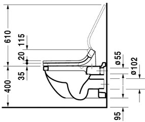 Duravit Starck 3 - závěsné WC 37x62 cm, 2226090000