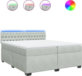 Box spring postel s matrací světle šedá 200x200 cm samet 3288708