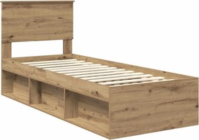 Rám postele Umělecký dub 75 x 190 cm Masivní borové dřevo 3410671