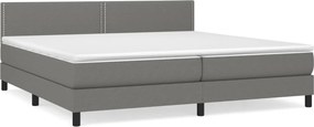 Box spring postel s matrací tmavě šedá 200x200 cm textil 3140002