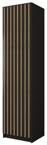 ARK Šatní skříň JACKSON, Černá s lamely 50 cm