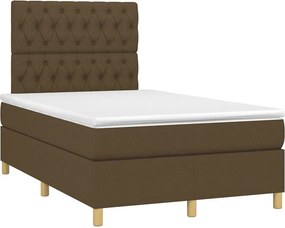 Box spring postel s matrací tmavě hnědá 120x190 cm textil 3269954