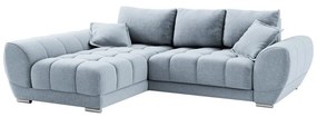 Světle modrá rozkládací rohová pohovka Windsor & Co Sofas Cloudlet, levý roh