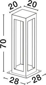 NV 9540216 Venkovní sloupkové svítidlo BEV šedý beton skleněný difuzor LED 5W 3000K 120-230V IP65 - NOVA LUCE