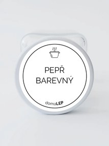 Samolepka na kořenky PEPŘ BAREVNÝ bílá 5 cm základní písmo