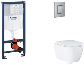 Grohe Rapid SL - Set předstěnové instalace, klozetu, sedátka SoftClose a tlačítka Skate Cosmopolitan, kartáčovaná nerezová ocel SANI11BB2124