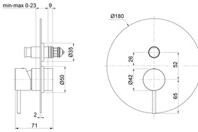 Sapho Sapho, ULTRAMIX podomítková sprchová baterie, 2 výstup, chrom, UT042