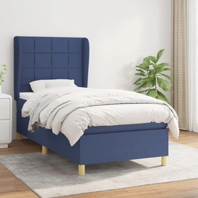 Box spring postel s matrací modrá 100 x 200 cm textil 3128507