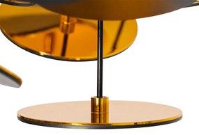Designové stropní svítidlo černé se zlatým 54cm 3-světlo - Cerchio