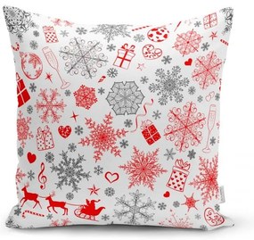 Sada 4 vánočních povlaků na polštář a běhounu na stůl Minimalist Cushion Covers Snowflakes