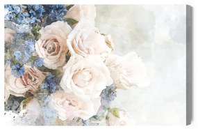 Obraz Pastelové Růže Malované Akvarelem Nedostatek Nedostatek Přírodní plátno 40x30