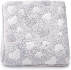 Dětská deka New Baby 80x90 heart grey