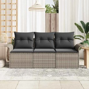 Set pohovek 3 ks 3-Počet míst Šedá polyratan 3345219